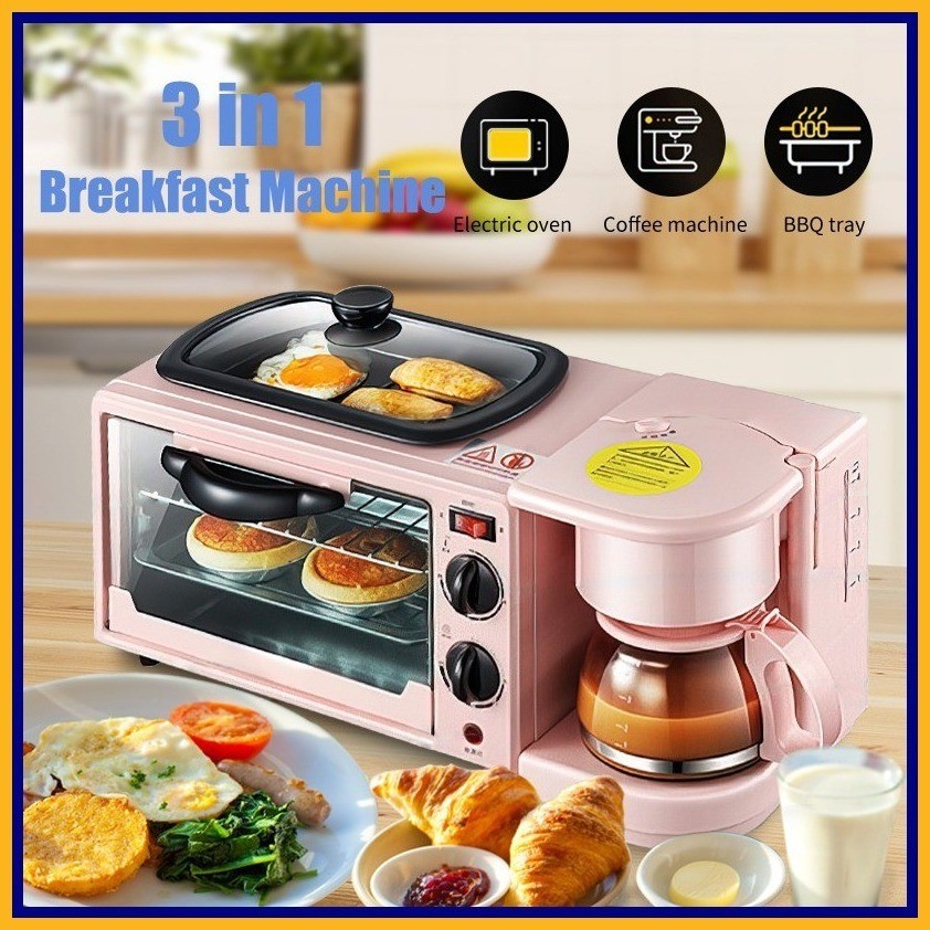 [Hot-Sale] 3 In 1 Breakfast Maker Toaster Coffee Machine Oven Electric ...