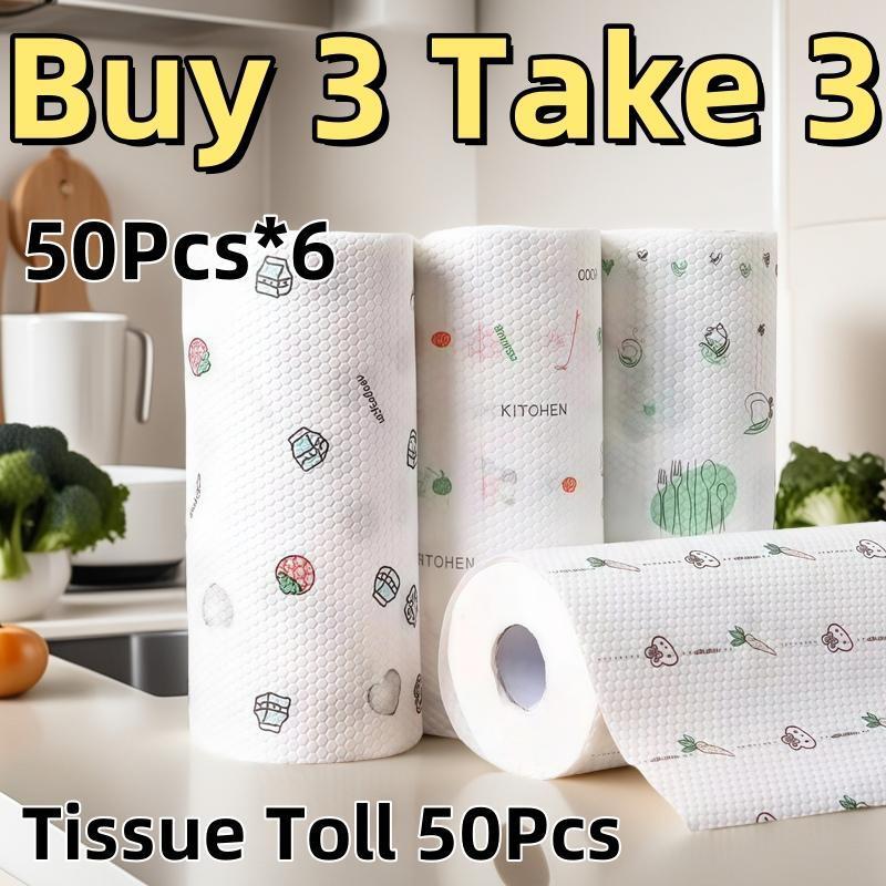 【Buy 3 Take 3】200Pcs Dishwashing Towel Tissue Paper kitchen Towel ...