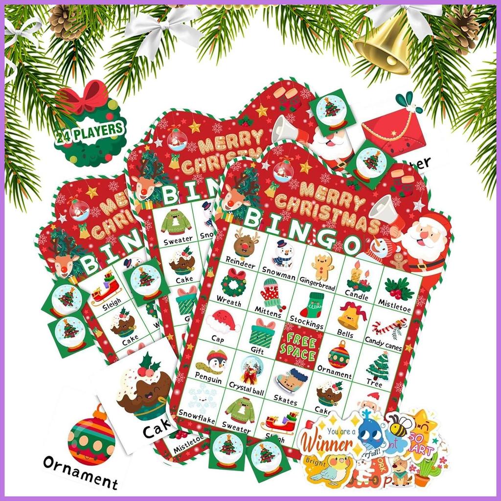 Christmas Bingo Cards Holiday Bingo Family Games for Adults Interactive ...