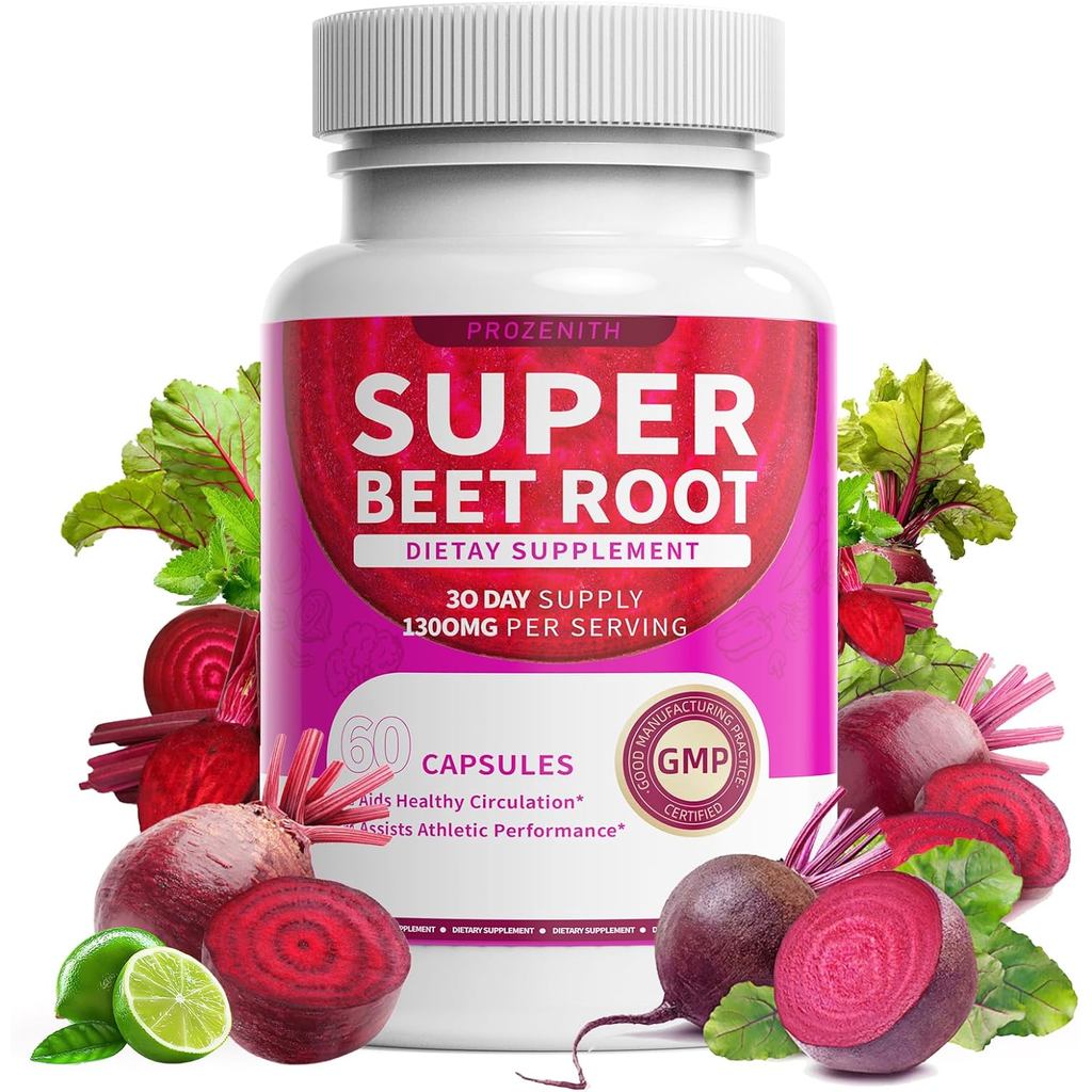 Organic Beet Root Capsules - 1300mg Beet Root Powder Aids Healthy ...