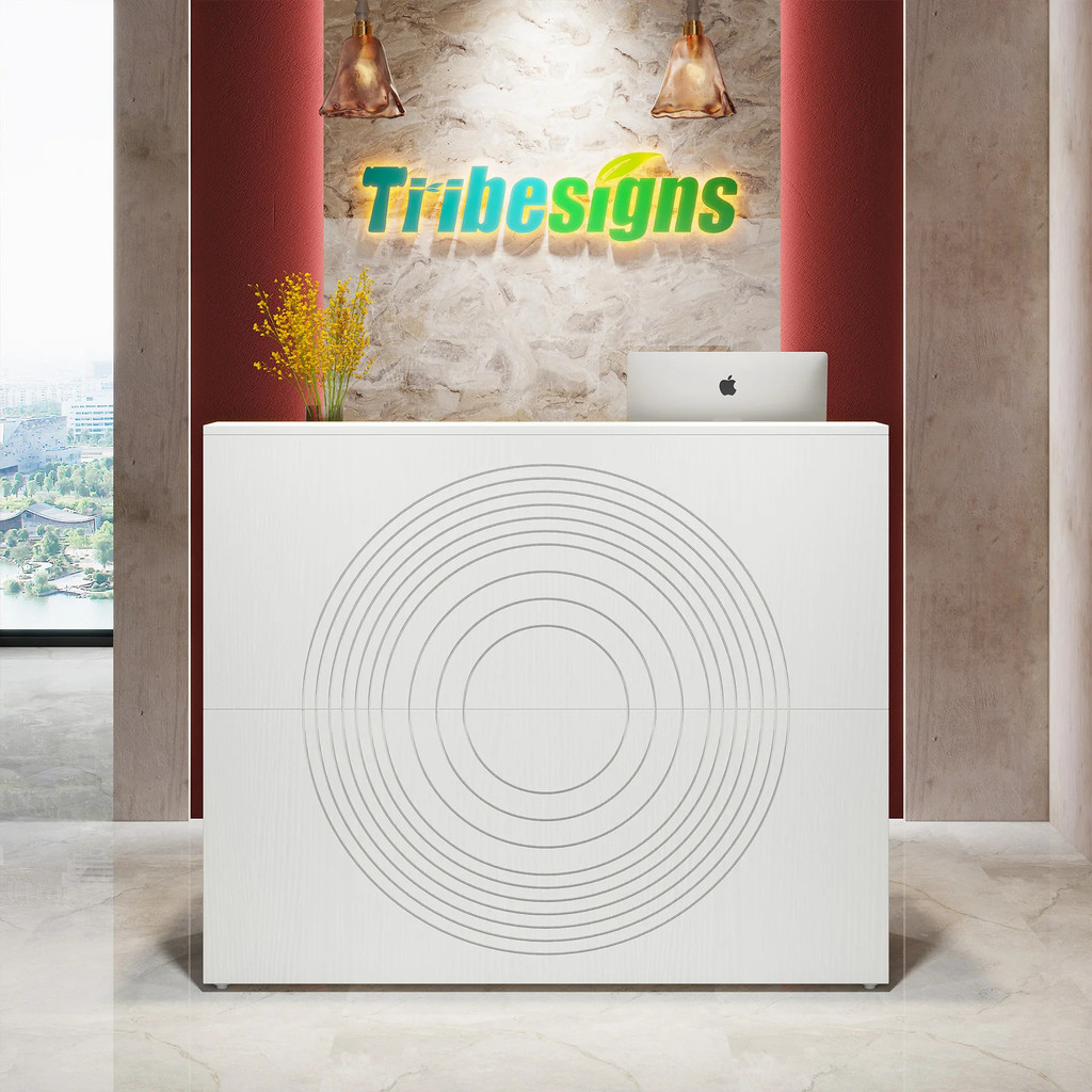 Tribesigns Reception Desk With Counter, Modern Front Desk Reception ...