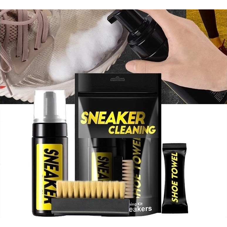 3IN1 Shoe Care Set Shoe Cleaner Premium Foam Sneakers Dry Cleaning Kit ...