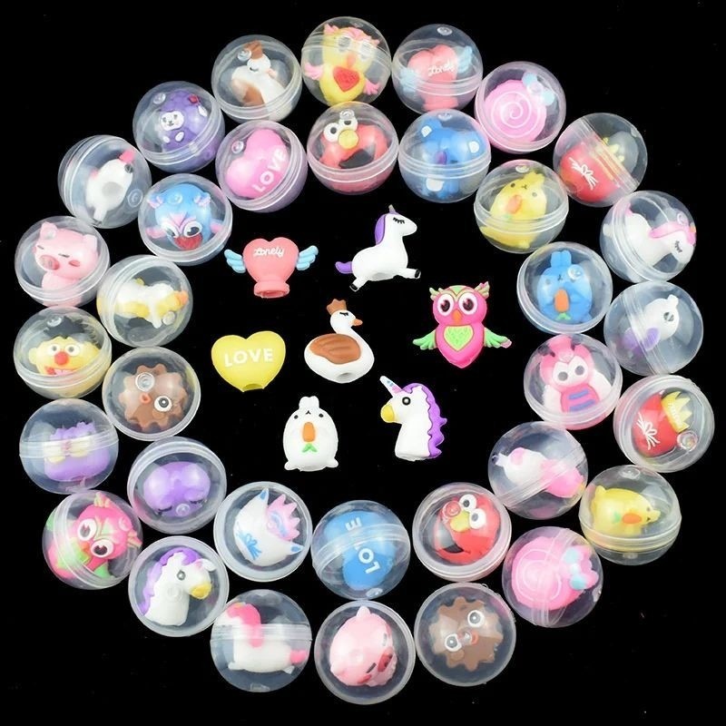 10/50pcs Surprise Capsule Egg Toy Novelty Fun Mixed Cartoon Mini Animal ...