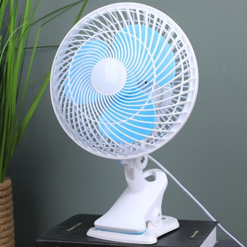 Shaking Head Mute Mini Electric Fan Portable Table Desktop Clip Fan ...