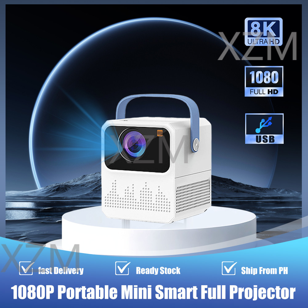 Portable Smart Projector, 1080P 8K with Speaker and Remote Control, HD ...