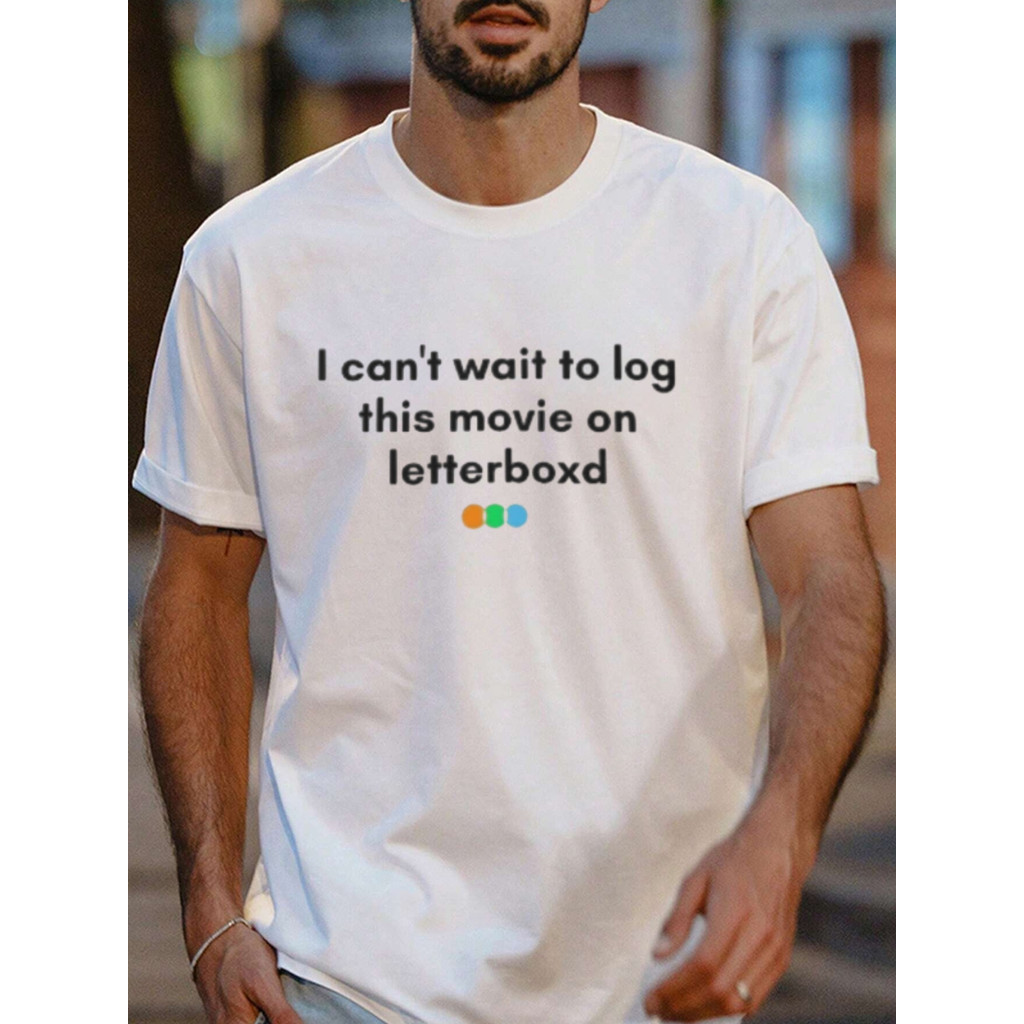Letterboxd "Can't Wait to Log This Movie" Graphic T-Shirt for Men-White ...