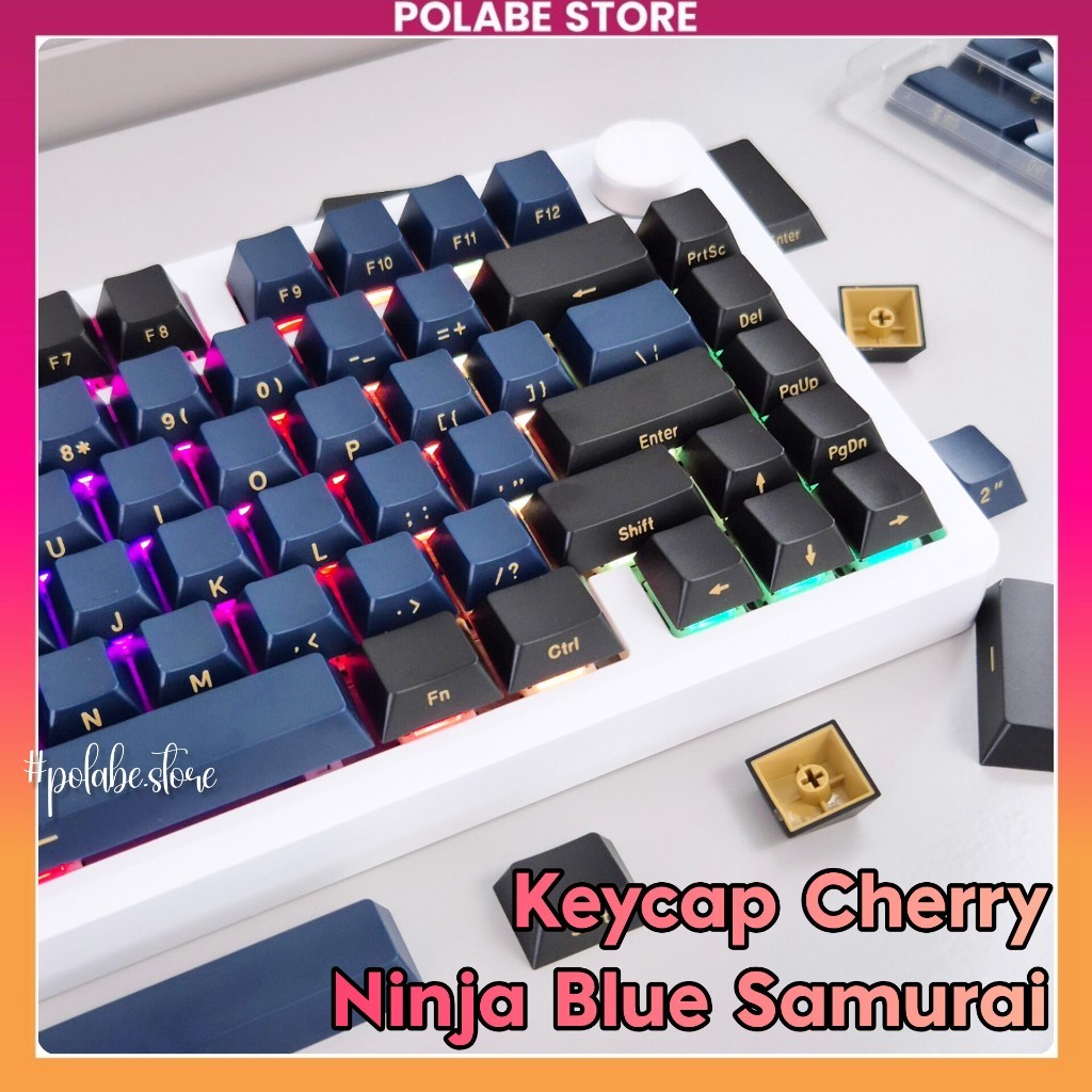 Keycap Ninja Blue Samurai Cherry Profile Keycap Daye Aifei double shot ...