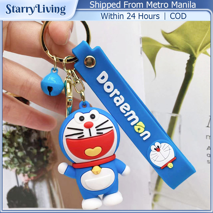Cartoon Anime Doraemon Keychain Cute Doll Jingle Cat Pendant Car ...