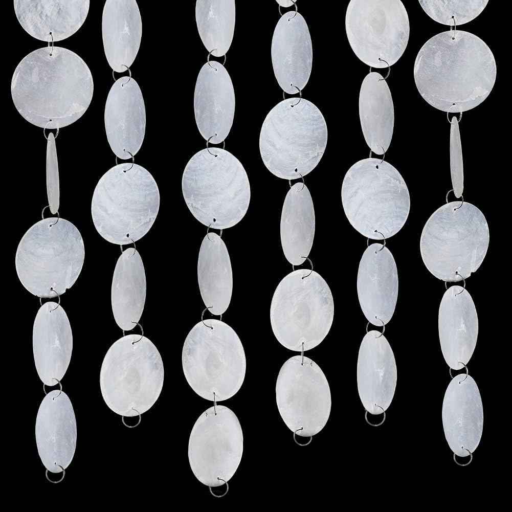 PH PandaHall 9.7 Feet Round Natural Shell Chains, 2 inch White Capiz ...