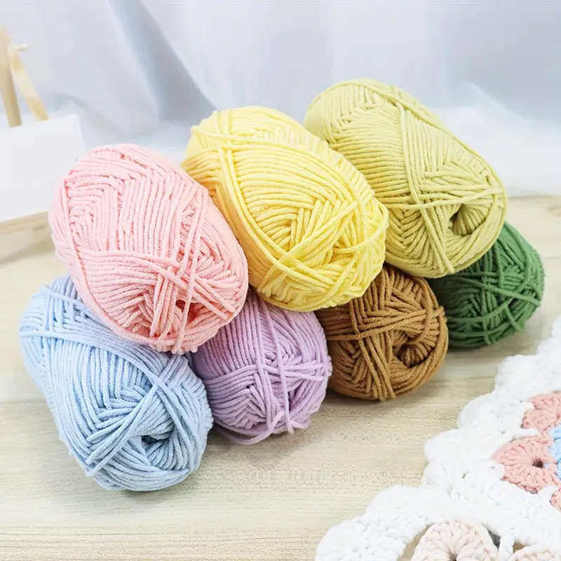 5 Plys 50g Smooth Milk Fiber Knitting Wool Crochet Yarn Milk Cotton ...