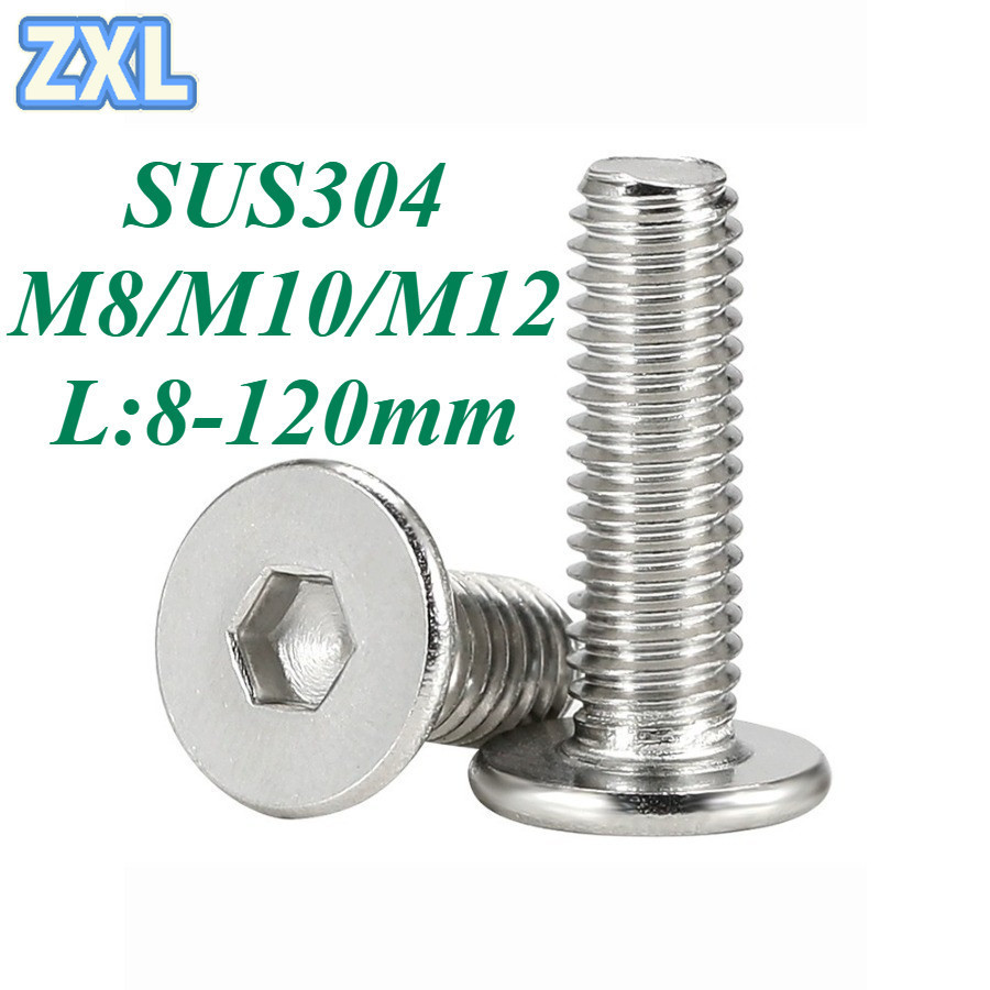 Flat - Head Hex Socket Screws, SUS304 Stainless Steel, M8/M10/M12 ...