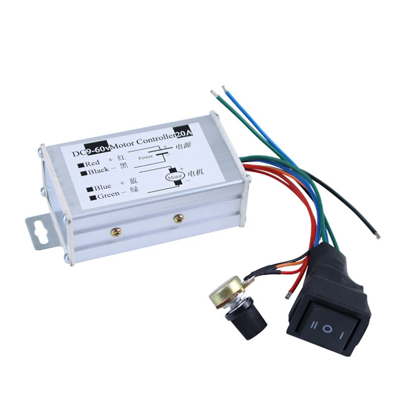 DC9-60VPWM Adjustment DC Motor Control Speed Regulation 20A Positive ...