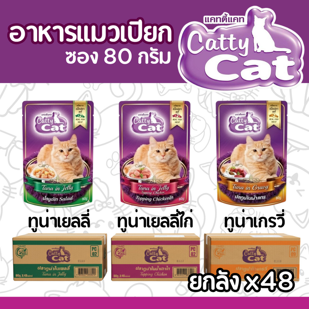 [3 Types Pc][48 Packets Per Box] catty cat Wet Food Sachet Type Made ...