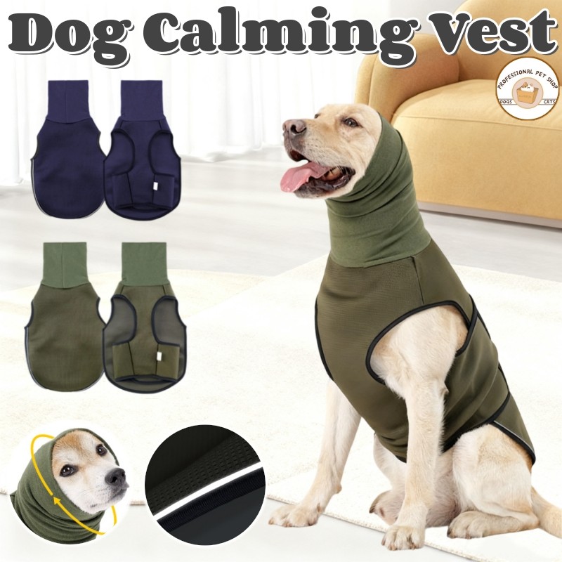 Dog Anxiety Vest Elastic Windproof Dogs Calming Jacket Reflective ...