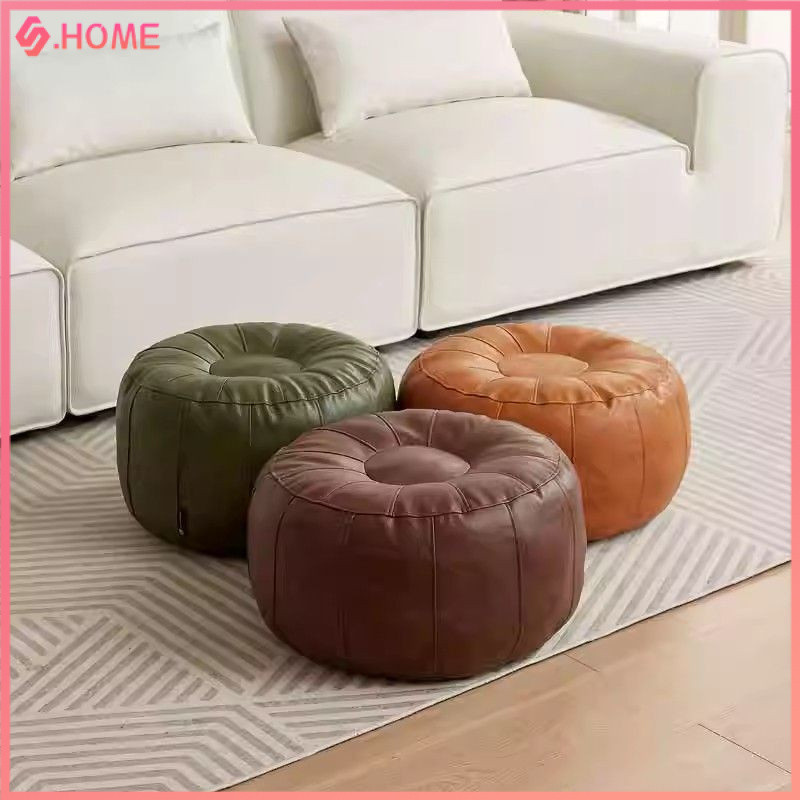 Storage Ottoman Simple Sofa Leather Pouf Lazy Sofa Floor Cushion Lazy ...