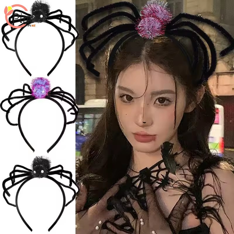 Halloween Black Plush Big Spider Headband - Fashion Gothic Novelty Long ...