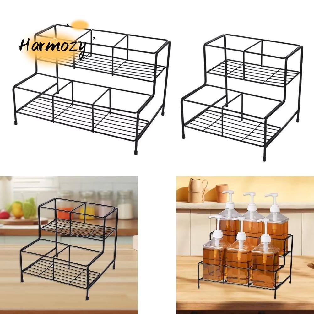 HARMOZY Coffee Syrup Rack, Easy Installation 4/6 Grids Syrup Bottle ...