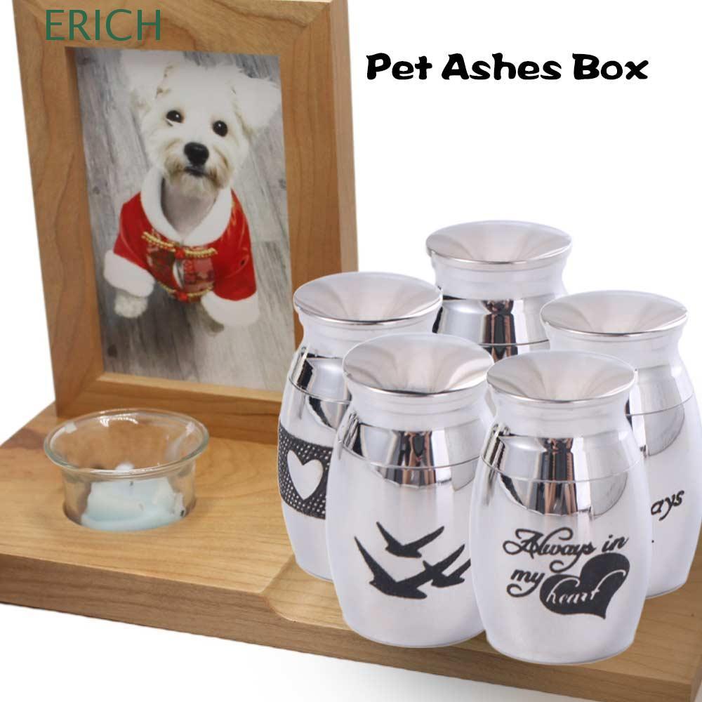 ERICH Pet Ashes Box, Mini Waterproof Dog Cat Memorial Urn, Practical ...