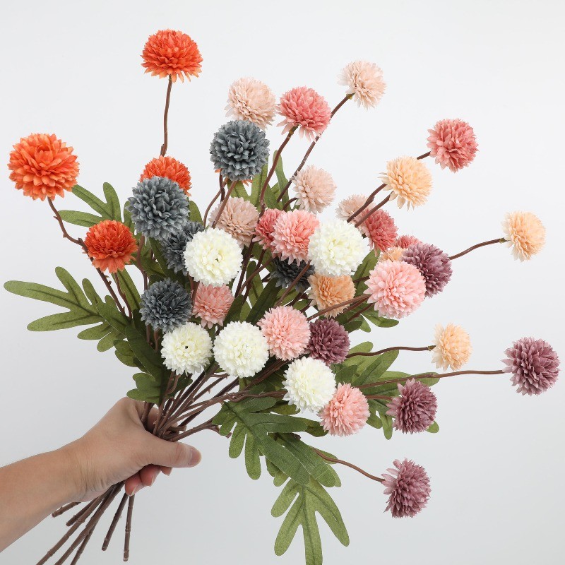 Artificial 5-Head Dandelion Flower Wedding Living Room Decor Mini Ping ...