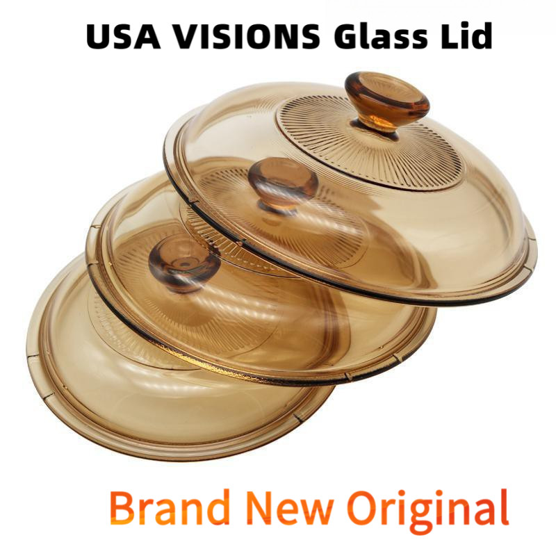 USA VISIONS Corning crystal color transparent glass lid original high ...