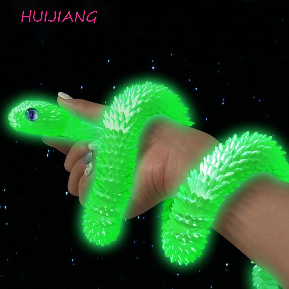 HUIJIANG Luminous Snake Ornament, Glow in Dark Rotatable Animal ...