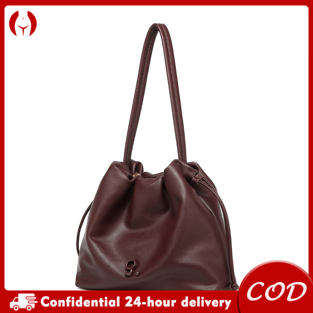 【Mumu Select】M369 Women Danica Bag Large Soft Leather Drawstring Cloud ...
