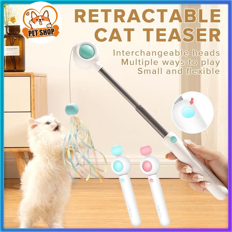 Cat Teaser Toy Retractable Cat Teaser Stick With Infrared Laser Kitten ...