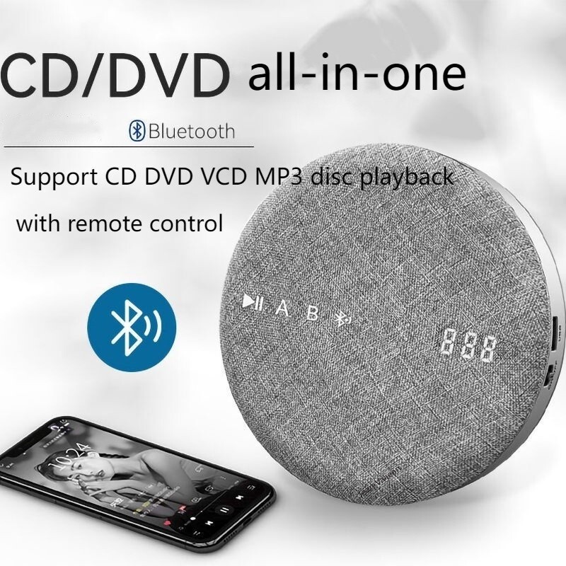 Portable Bluetooth CD Player DVD VCD MP3 Hifi With Speaker USB Vintage ...