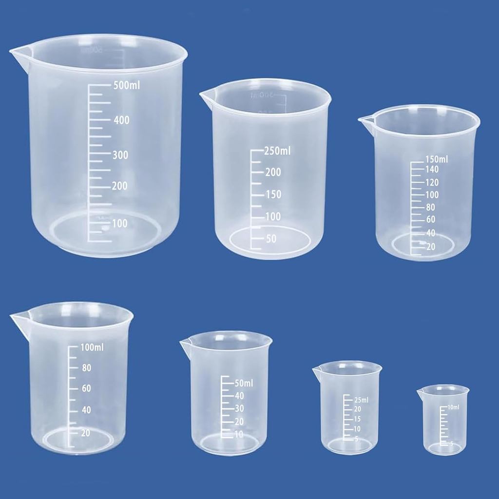 7 Sizes Plastic Graduated Cylinder and Plastic Beakers Set, Beakers ...