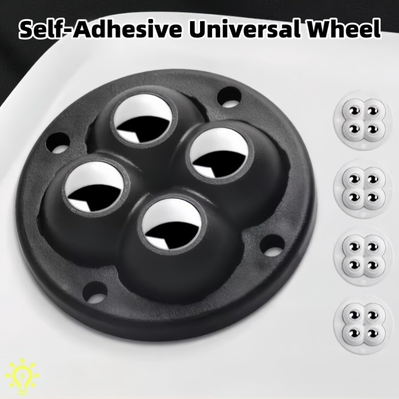 4Pcs Self Adhesive Mute Ball Universal Wheel Furniture Casters Wheels ...
