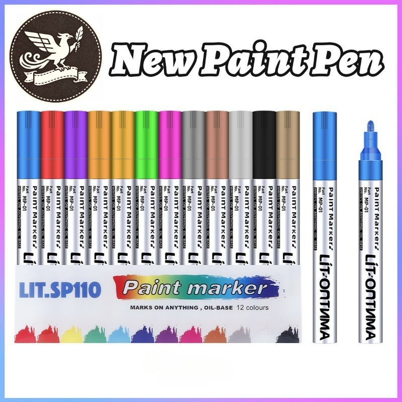 12Colors Motorcycle Car Paint Marking Pen Car Tire Marking Oil Pen ...