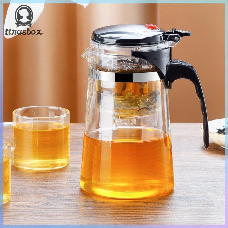 [TINA] 500-750ml Glass Tea Pot Press Art Tea Maker Filter Teapot ...