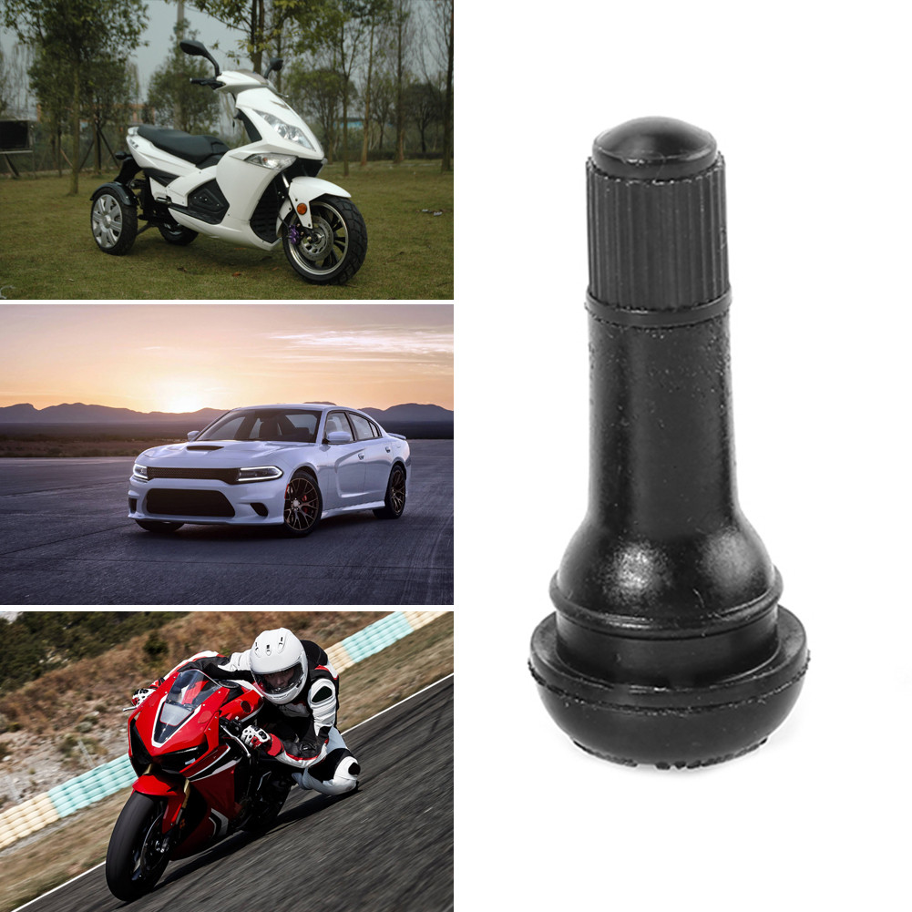 100pcs TR-413 Snap In Short Black Rubber Valve Stems TR413 Tubeless ...