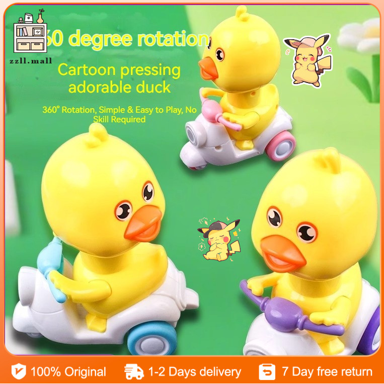 Press & Go Duckie - Inertia Powered Toddler Ride-On Toy,Cute CartoonEducational PushDuck for ...