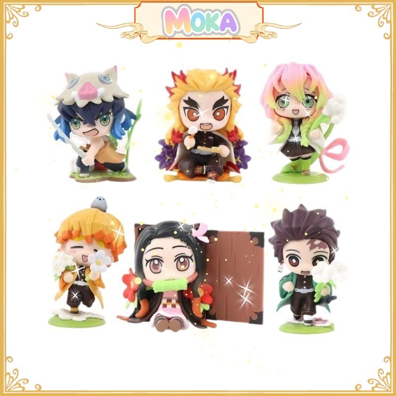 MOKA Action Figure Chibi Anime Kimetsu No Yaiba Demon Slayer Mini ...