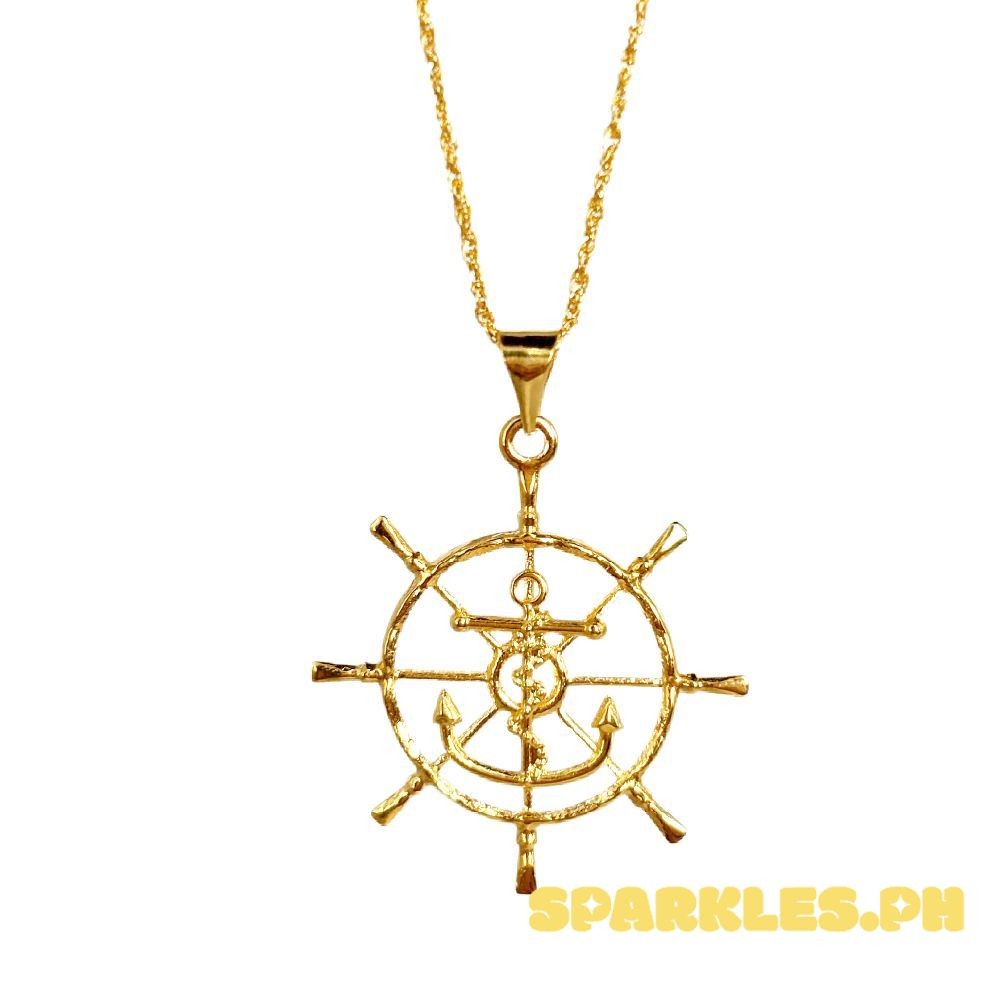 18k Saudi Gold Set Captain Wheel + Rope Chain 22" | Shopee Philippines