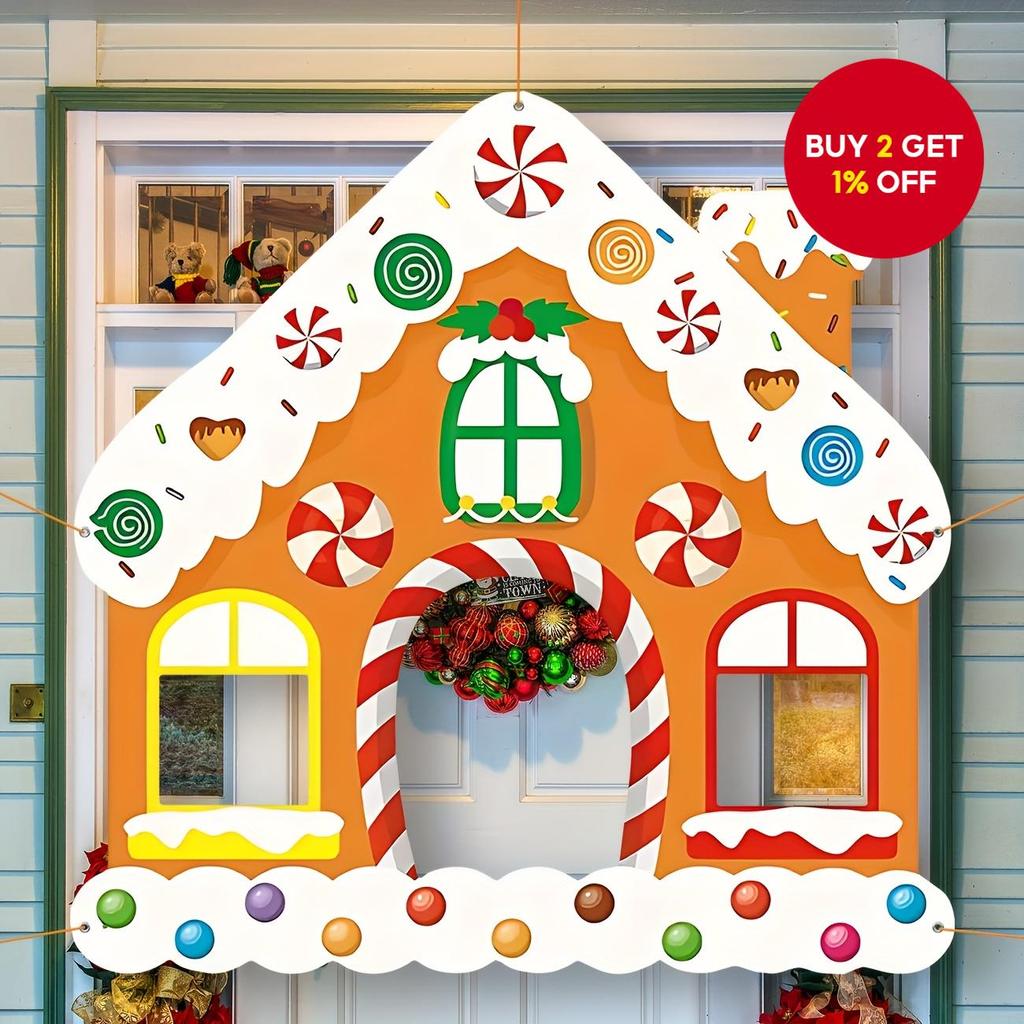 Gingerbread House Backdrop Glitter Cookie Exchange Candyland Winter ...
