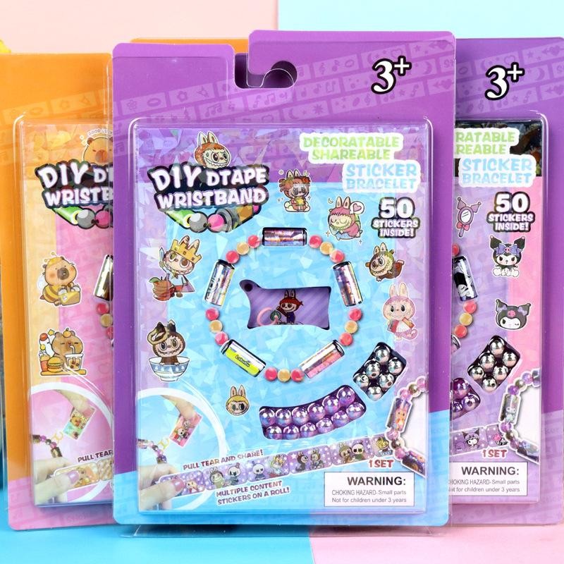 LOVEHOME 1 Set Creative Funny Stationery Stickers Roll Bracelet ...