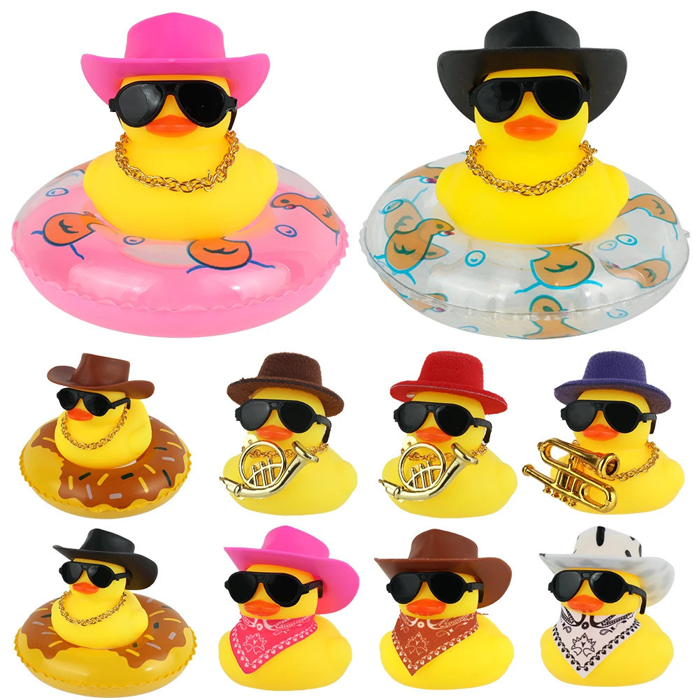 Popular Summer Swimming Ring Yellow Rubber Duck Cute Cowboy Hat Duckies ...