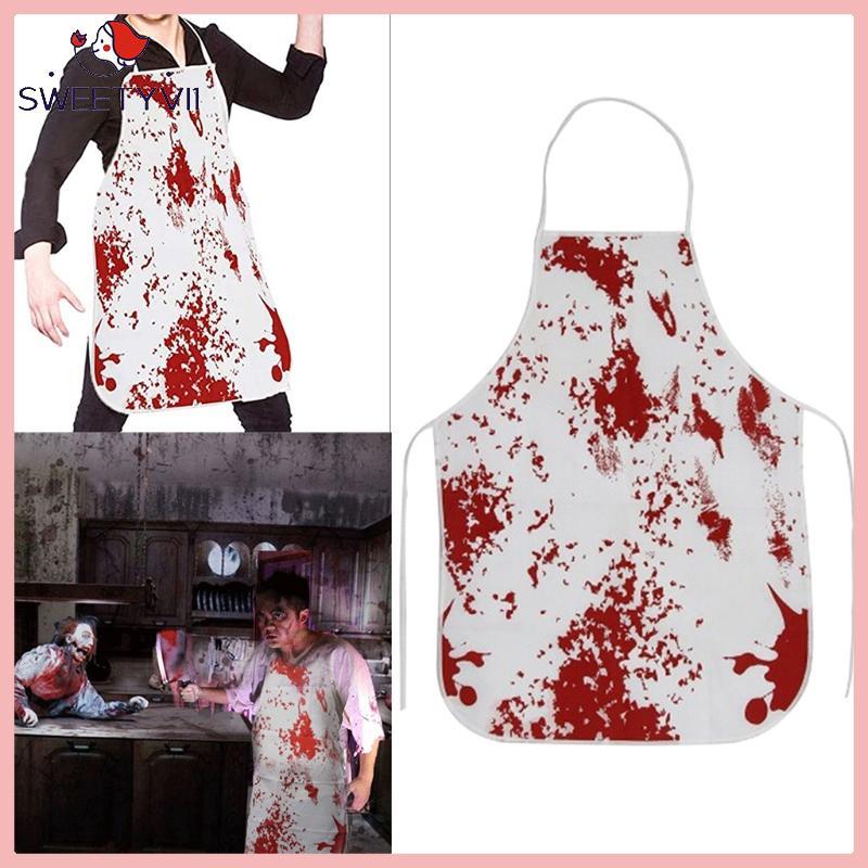 SWEET~ Halloween Bloody Apron Halloween Theme Props Fancy Dress Scary ...