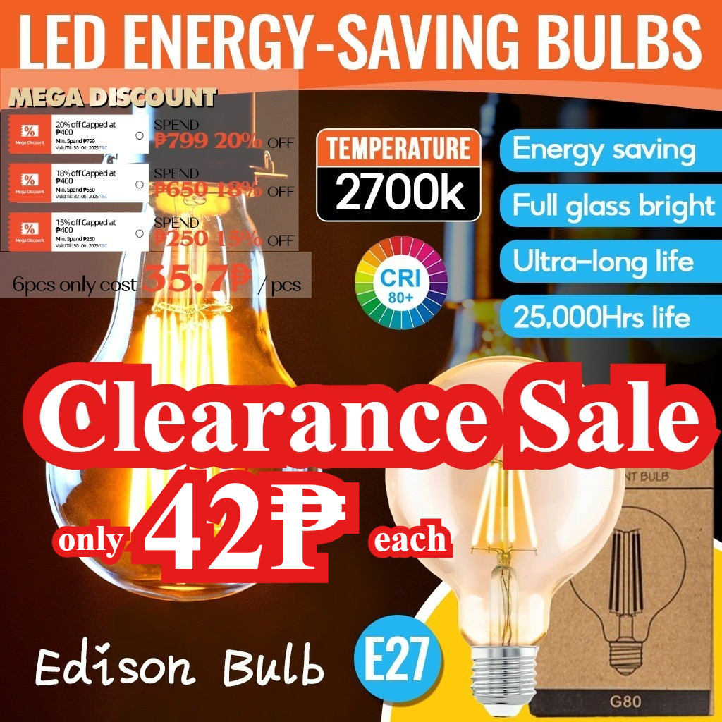 LED Edison Bulb Filament Bulb E27 Light Bulb Retro Bulb Vintage Lamps ...