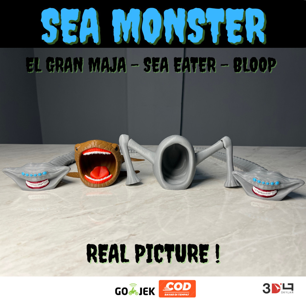Sea Monster Toys | El Gran Maja | Bloop | Sea Eater Articulation Can Be ...