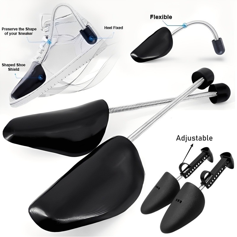 1 Pair Shoe Tree Flexible Stretcher Shaper Plastic Spring Type Men and ...