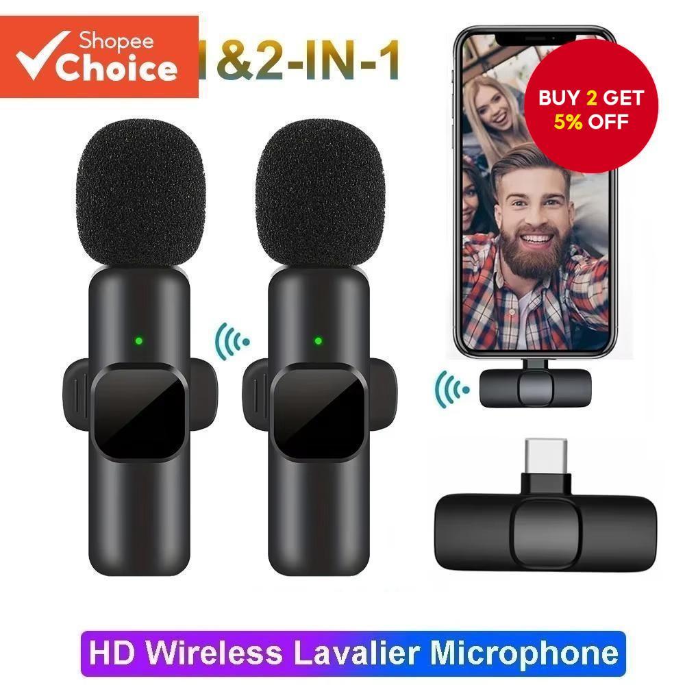 Wireless K9 Lavalier Portable Mini Microphone for IOS Android Vlog Live ...