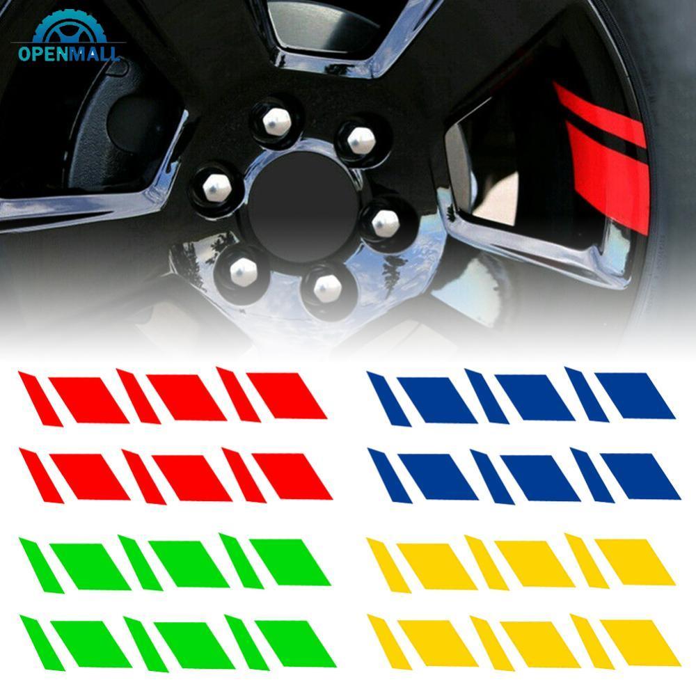 OPENMALL 6Pcs Car Sticker Reflective Wheel Rim Vinyl Warning Hash Mark ...