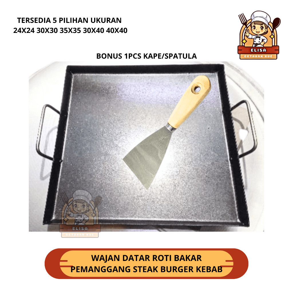 Non-Stick Flat Frying Pan for Toast, Steak, Burger, Size 24X24 30x30 ...