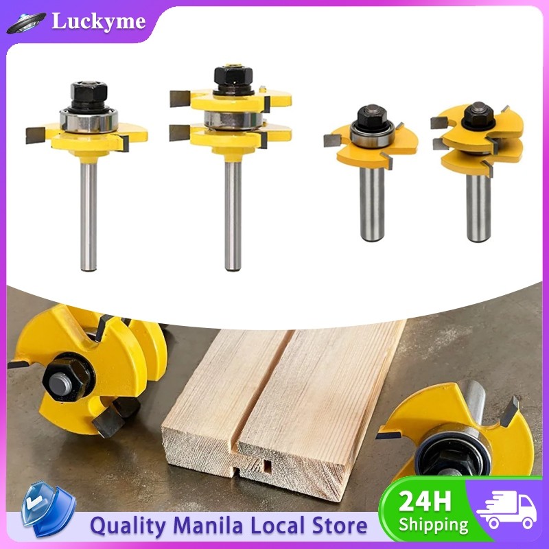 Carbide Woodworking Tenon Cutter T-Shape Router 3-Teeth Milling Cutter ...