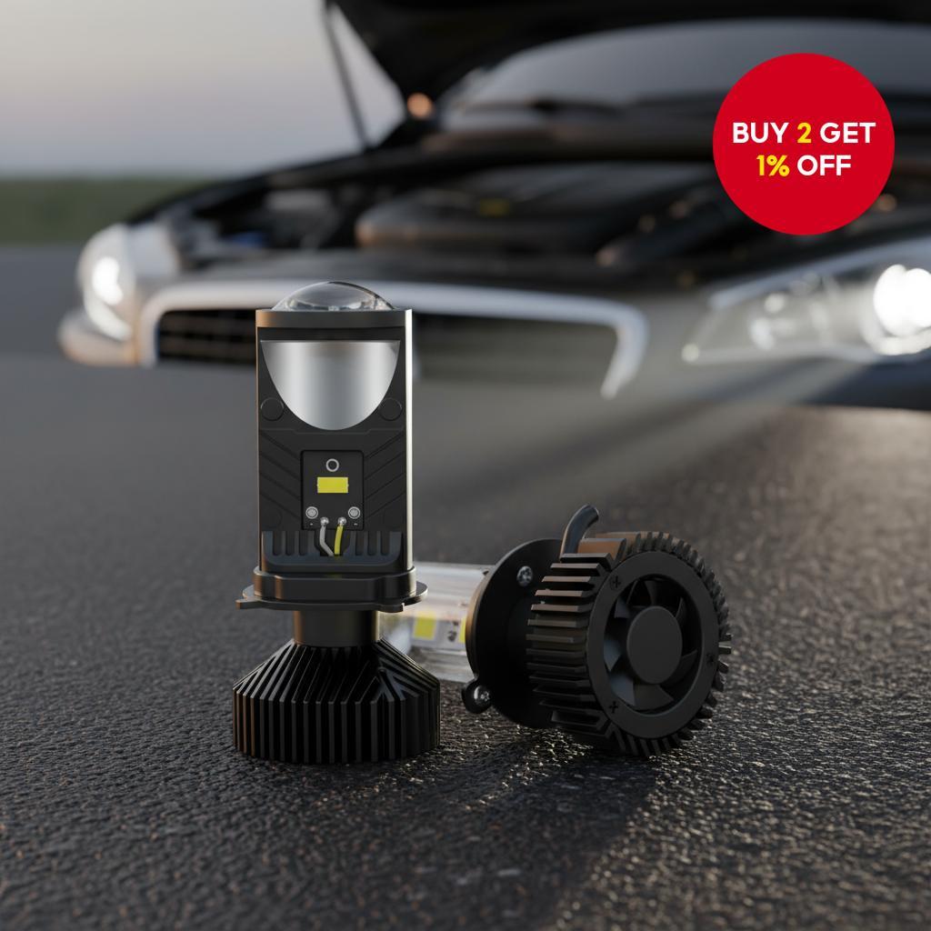 24,000LM Bus H4 LED Mini Projector Car Lens High/Low Beacon Conversion ...