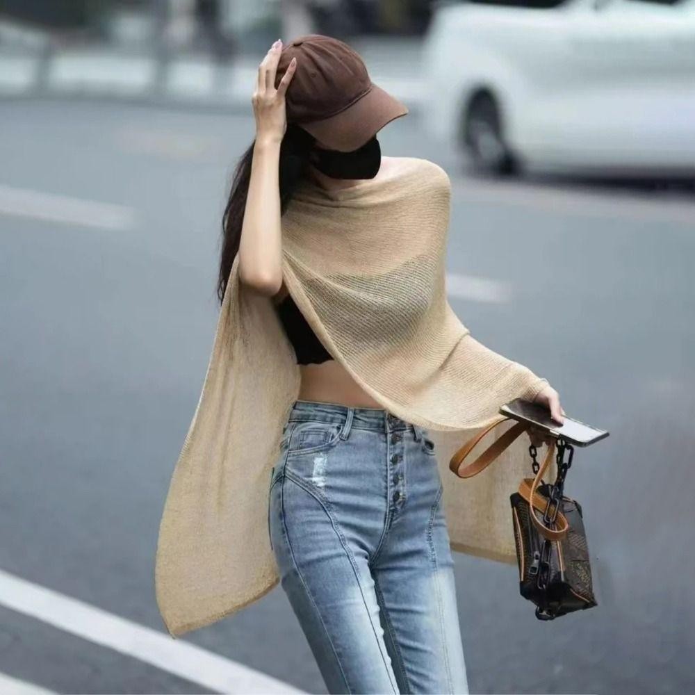 Irregular cape shawl sun protection shirt for women in spring and ...