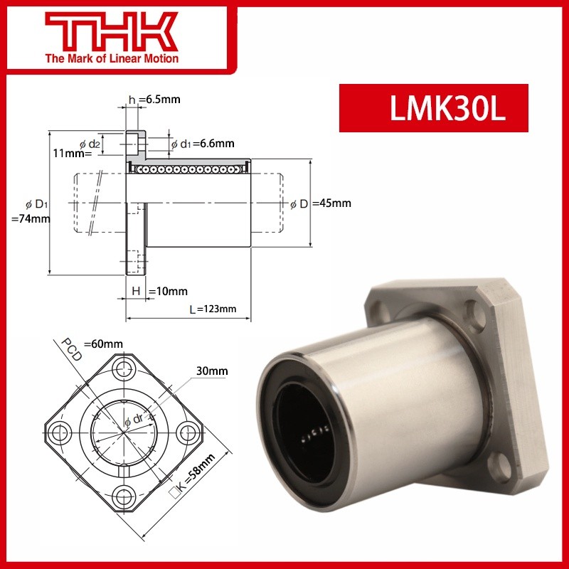 Original New THK linear bushing LMK LMK30L LMK30LUU linear bearing ...